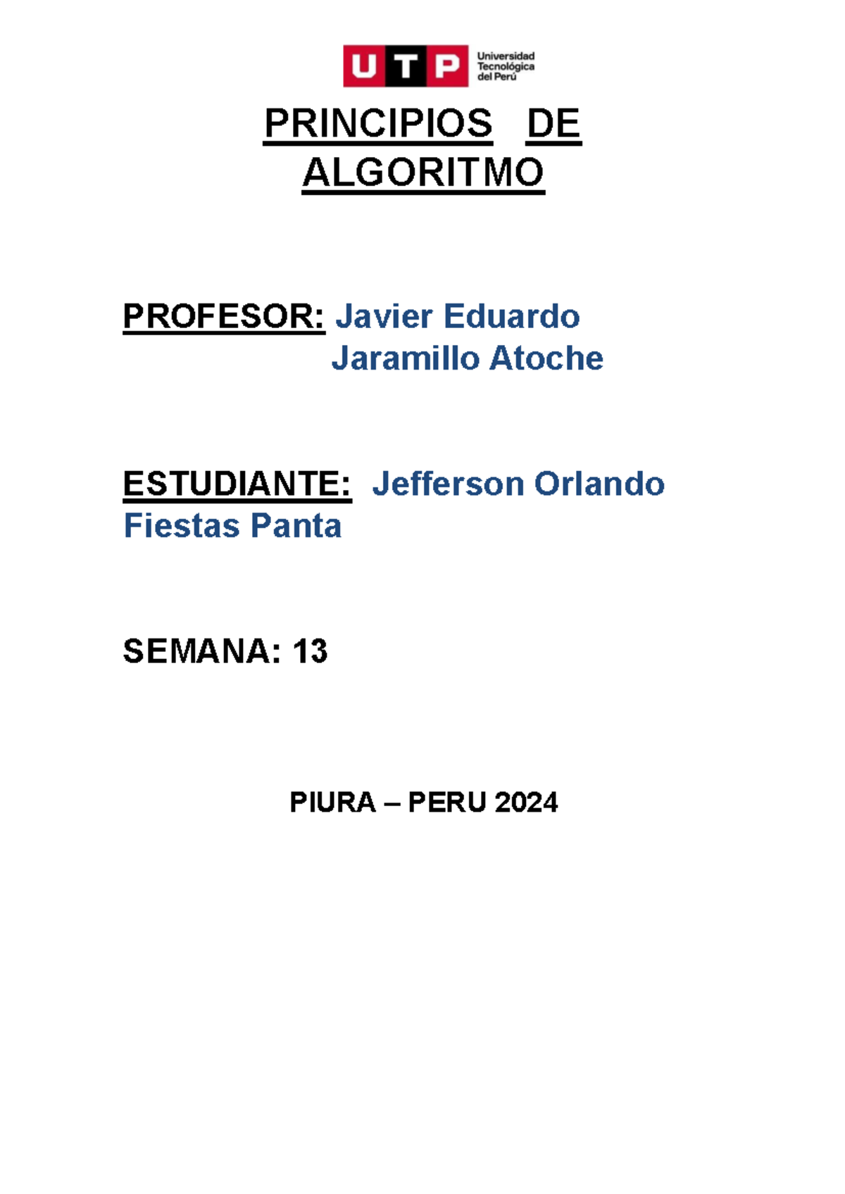 Principios DE Algoritmos Semana 13 - PRINCIPIOS DE ALGORITMO PROFESOR ...