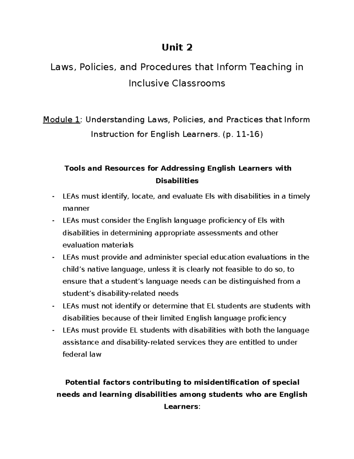Course Notes- D096 - Unit 2 Laws, Policies, and Procedures that Inform ...