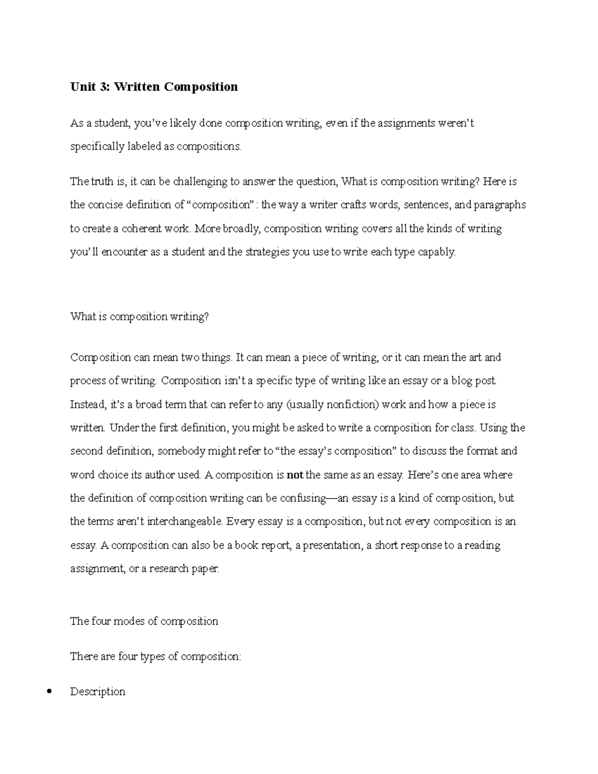 Written Composition - The truth is, it can be challenging to answer the ...