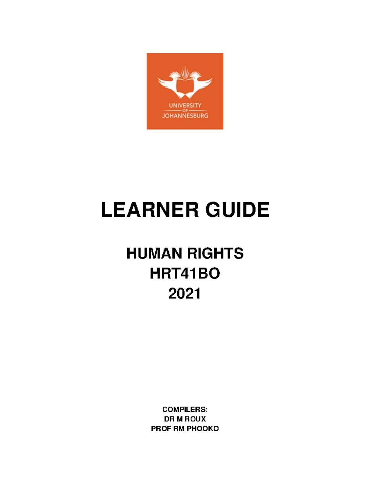 Human Rights Learner Guide - LEARNER GUIDE HUMAN RIGHTS HRT41BO 2021 ...