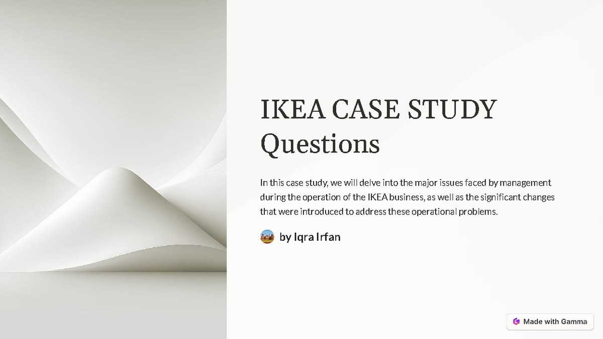 IKEA-CASE- Study-Questions - IKEA CASE STUDY Questions In this case study, we will delve into ...