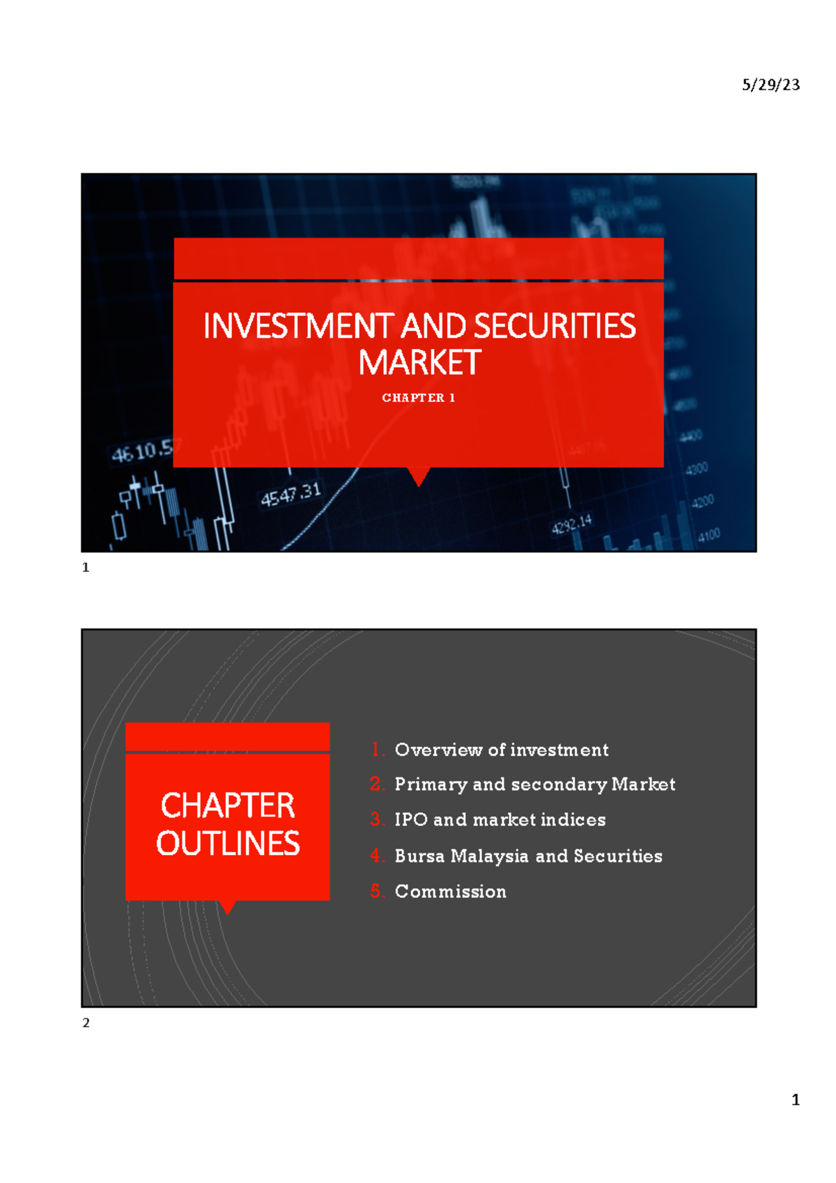 FIN552 Chapter 1 Investment and Securities Lirz - INVESTMENT AND ...