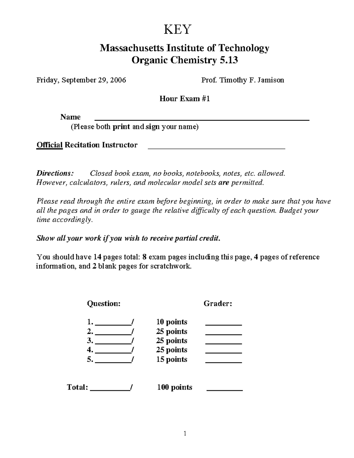 Mit o2 h1 ans - test banks - Massachusetts Institute of Technology ...