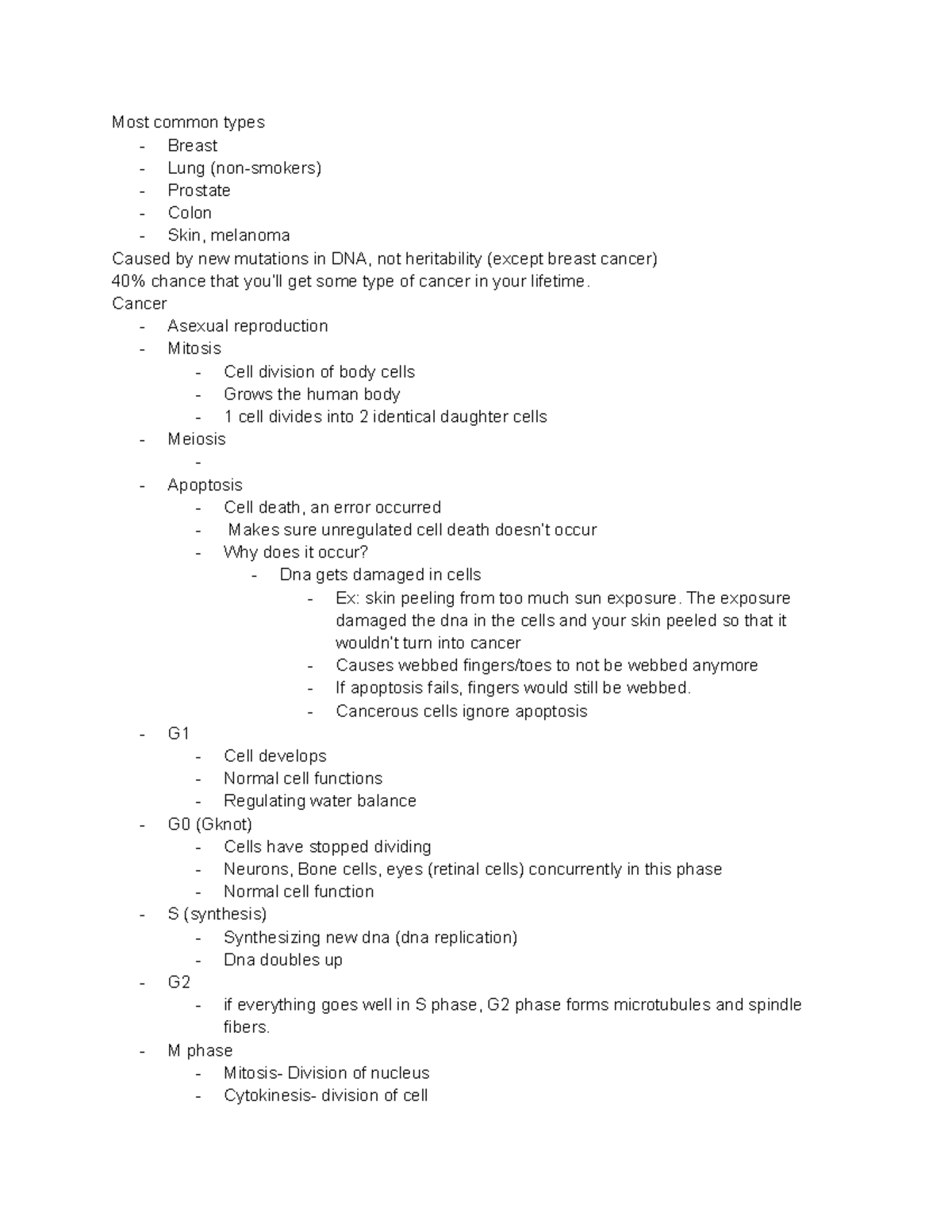 Bio Notes DNA - The phases of cell reproduction and how DNA is made ...