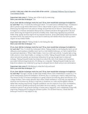 PSA Script - Part A Mental health education awareness and stigma ...