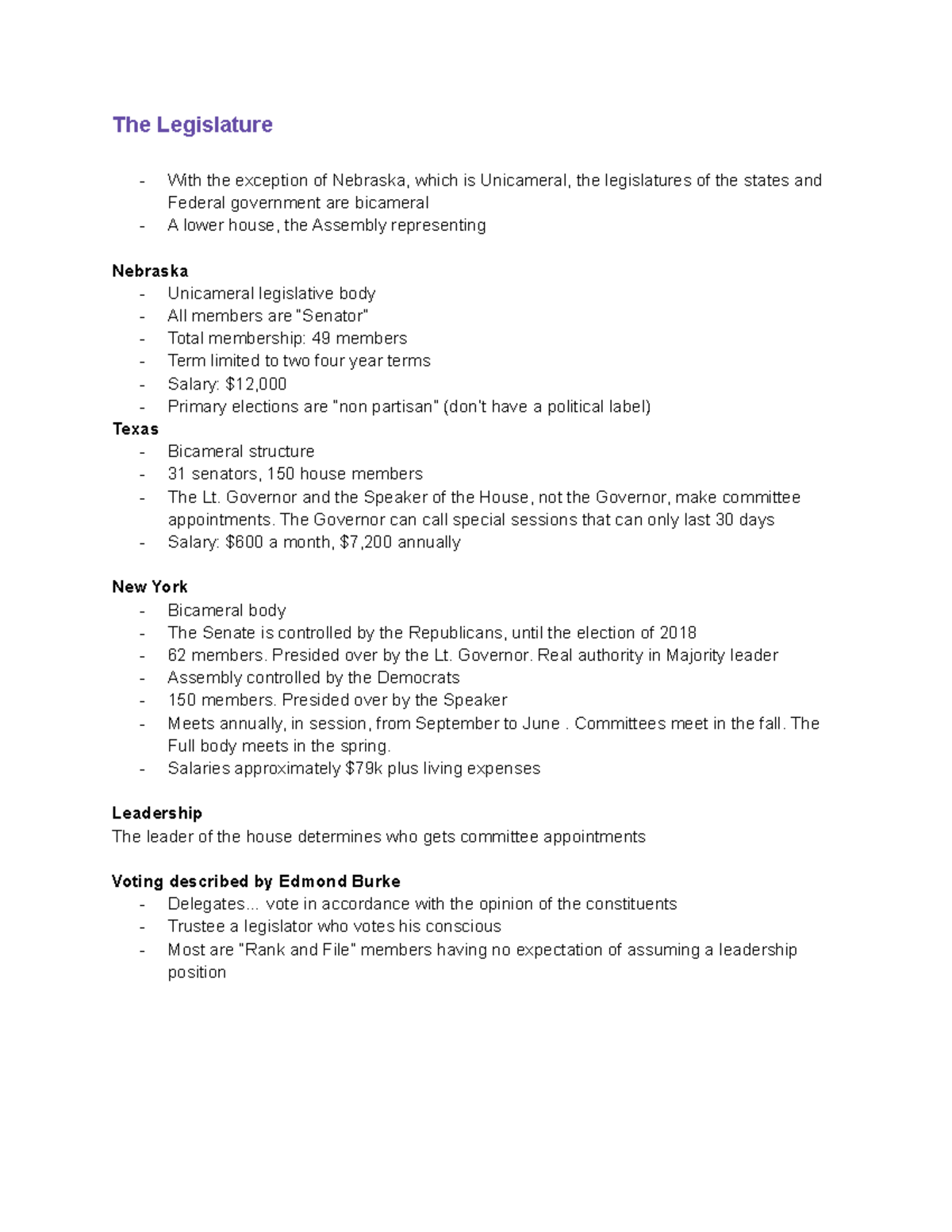 Lecture-POL-9 26 - The Legislature Lecture, Prof Kelly - The ...