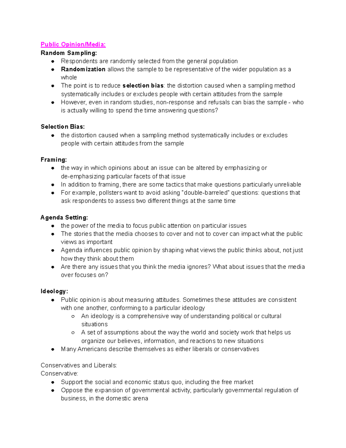 Introduction To American Politics Final Review Part III - Public ...