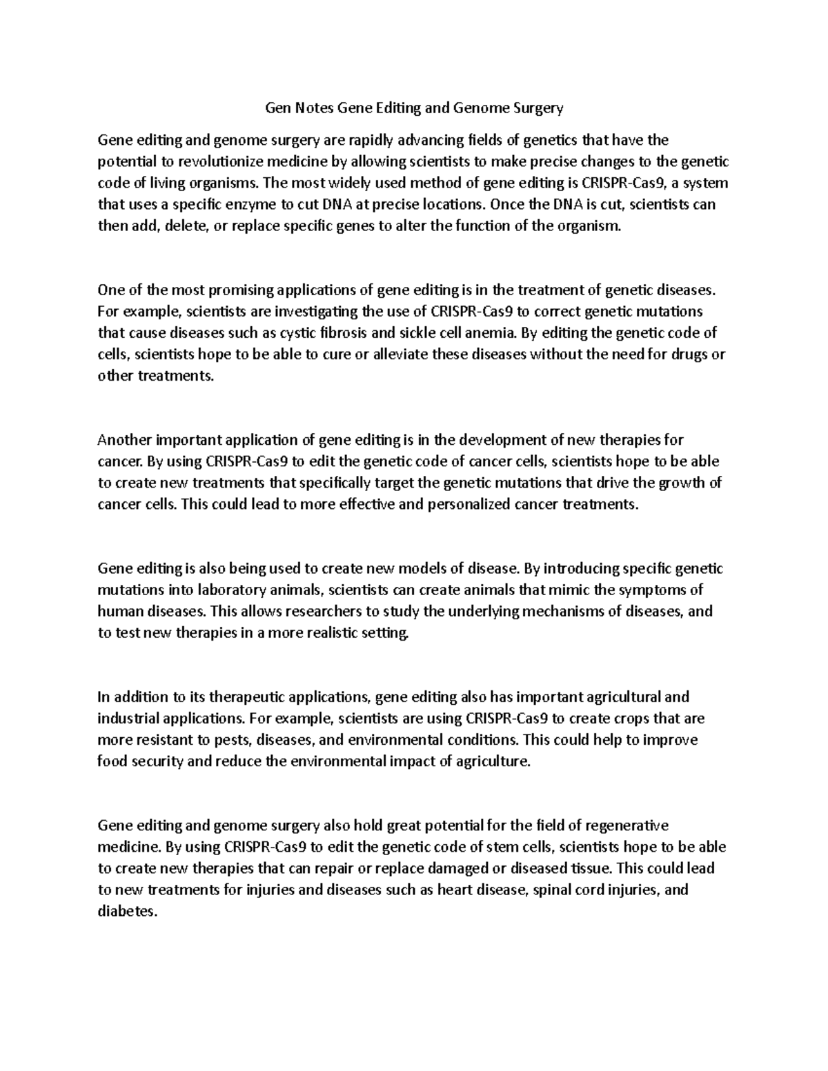 Gen Notes Gene Editing and Genome Surgery - The most widely used method ...