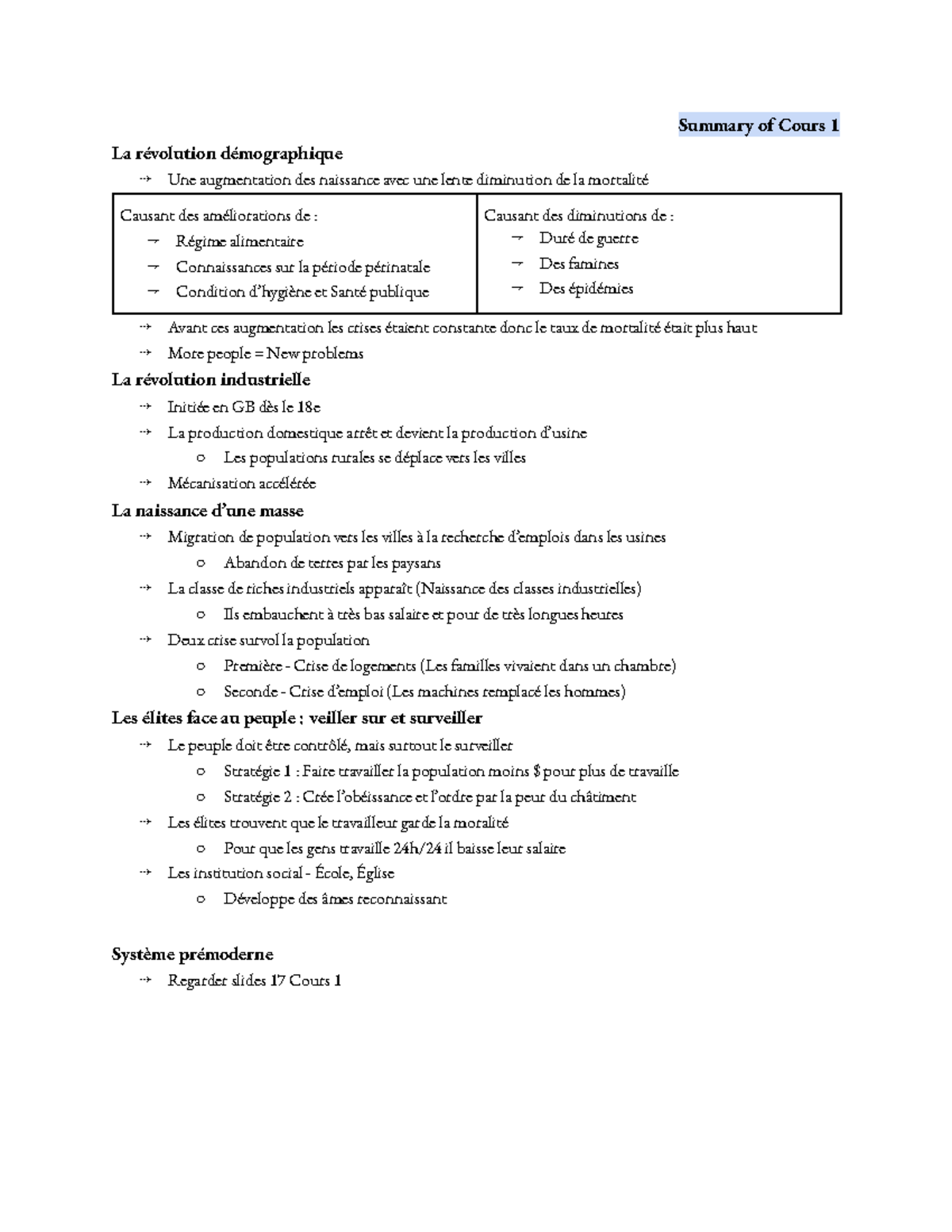 Summary of CRM - Mid-Term 1 - Summary of Cours 1 La révolution ...