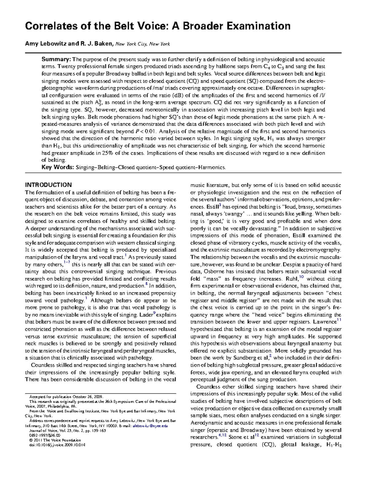 Artigo Belting - 2011 - Correlates of the Belt Voice- A Broader ...