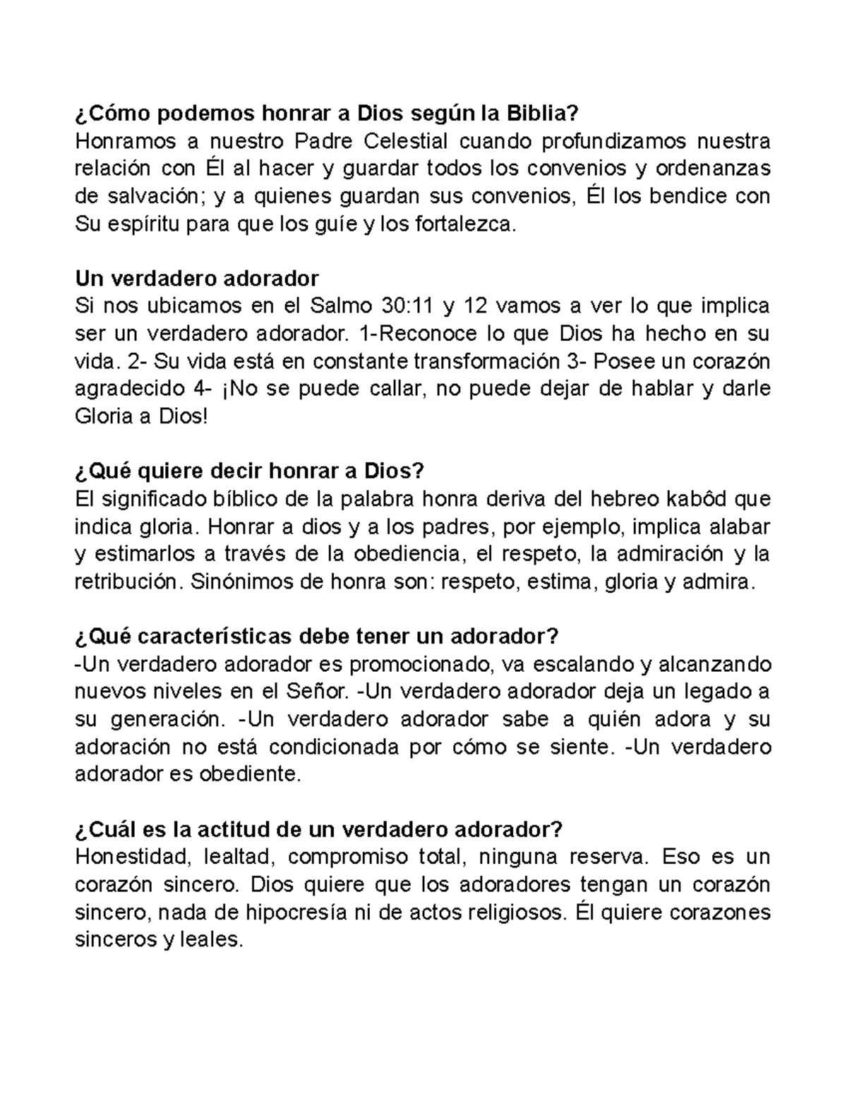 Cómo podemos honrar a Dios según la Biblia - ¿Cómo podemos honrar a ...