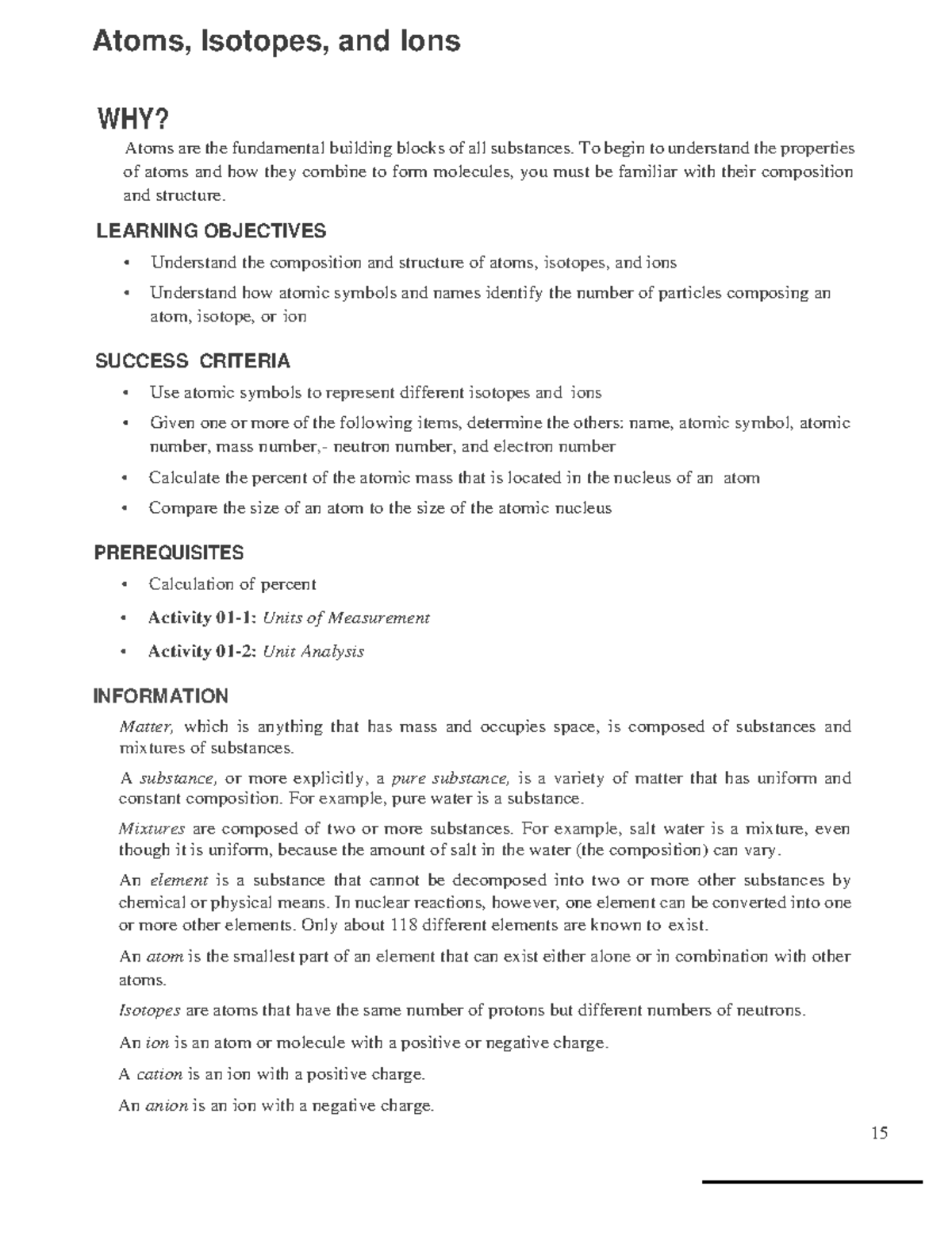 Pogil- Atoms - Periodic Table-1 - Atoms, Isotopes, and Ions WHY? Atoms ...