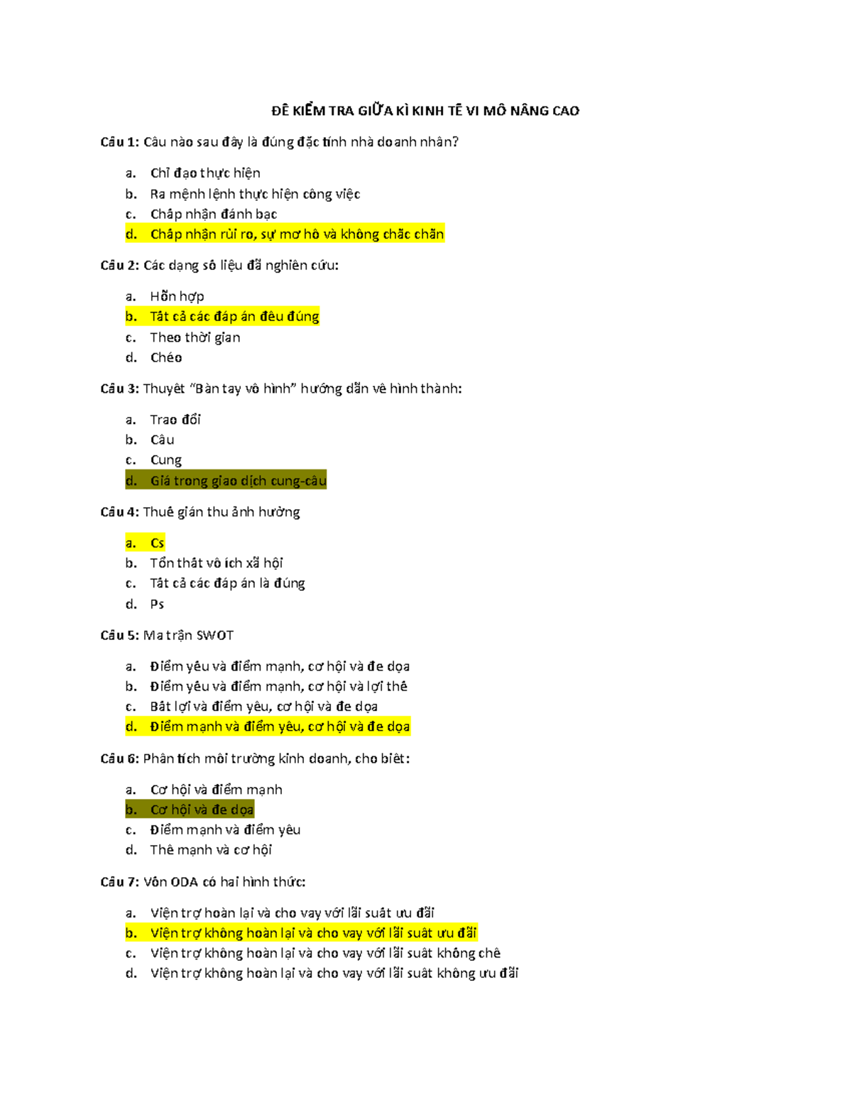 Đáp án ĐỀ KIỂM TRA GIỮA KÌ KINH TẾ VI MÔ NÂNG CAO Copy 2 - ĐỀỀ KI M TRA ...