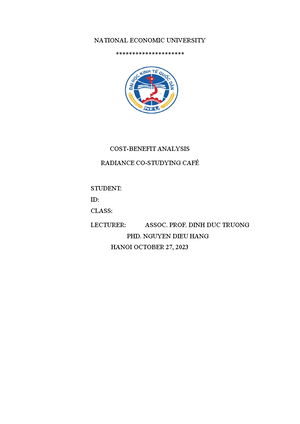 Do Kim Chi - a CBA model - ####### NATIONAL ECONOMICS UNIVERSITY ...