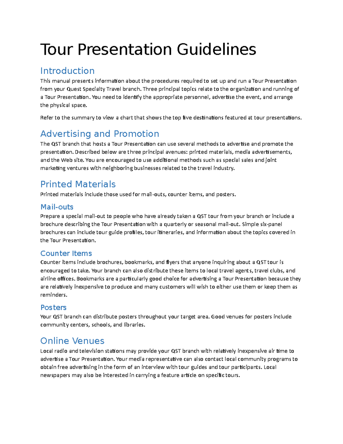 WD I-Tour Guidelines - Grade: A - Tour Presentation Guidelines ...