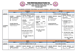 LJT WEEK 7 GR - ljt for learner for them to learn new things. - Holy ...