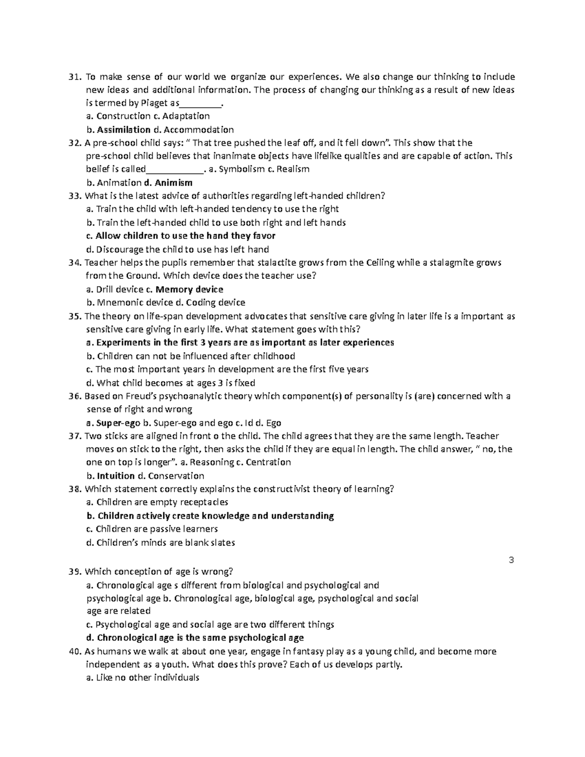 Licensure Examination Review 2 - To make sense of our world we organize ...