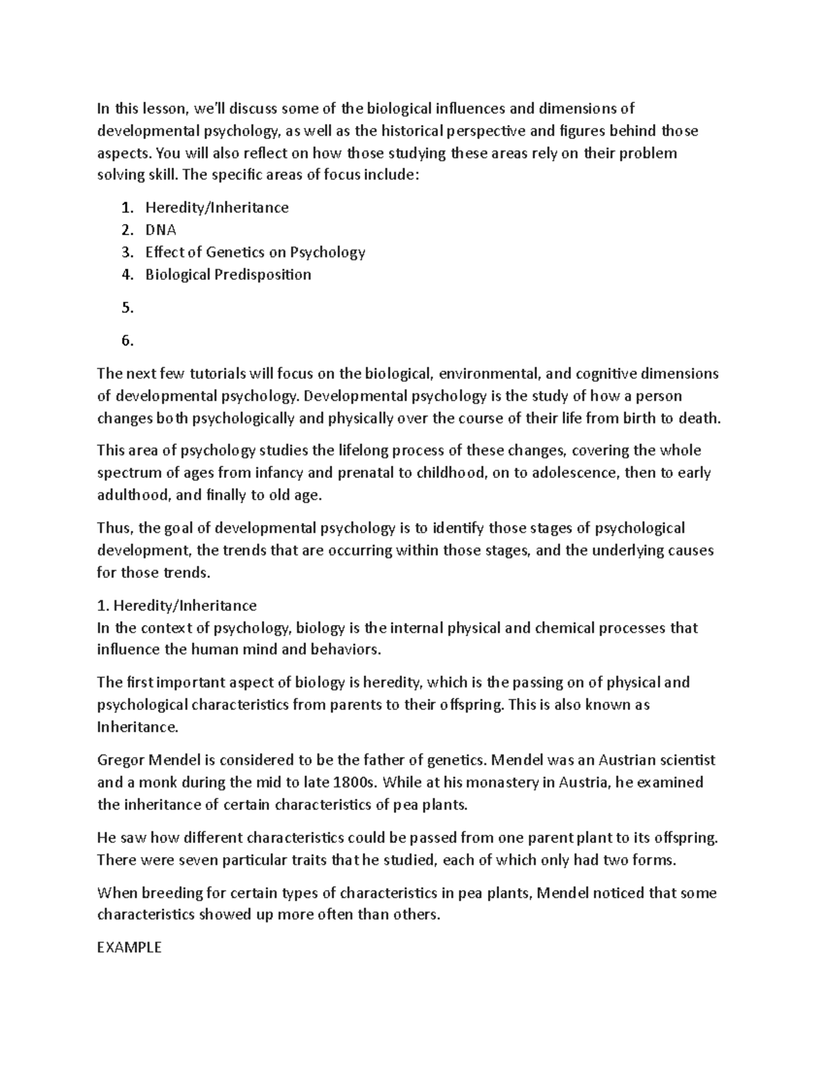 Psych 11 - coursework - In this lesson, we'll discuss some of the ...