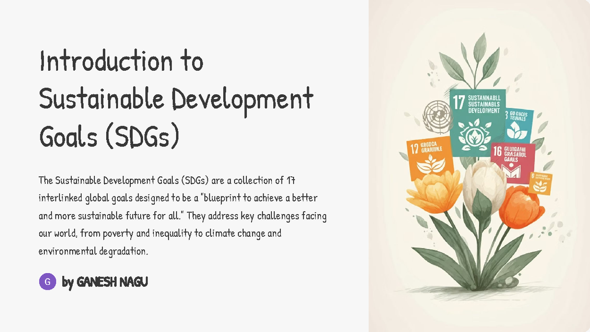 Introduction to Sustainable Development Goals SDGs - Introduction to ...
