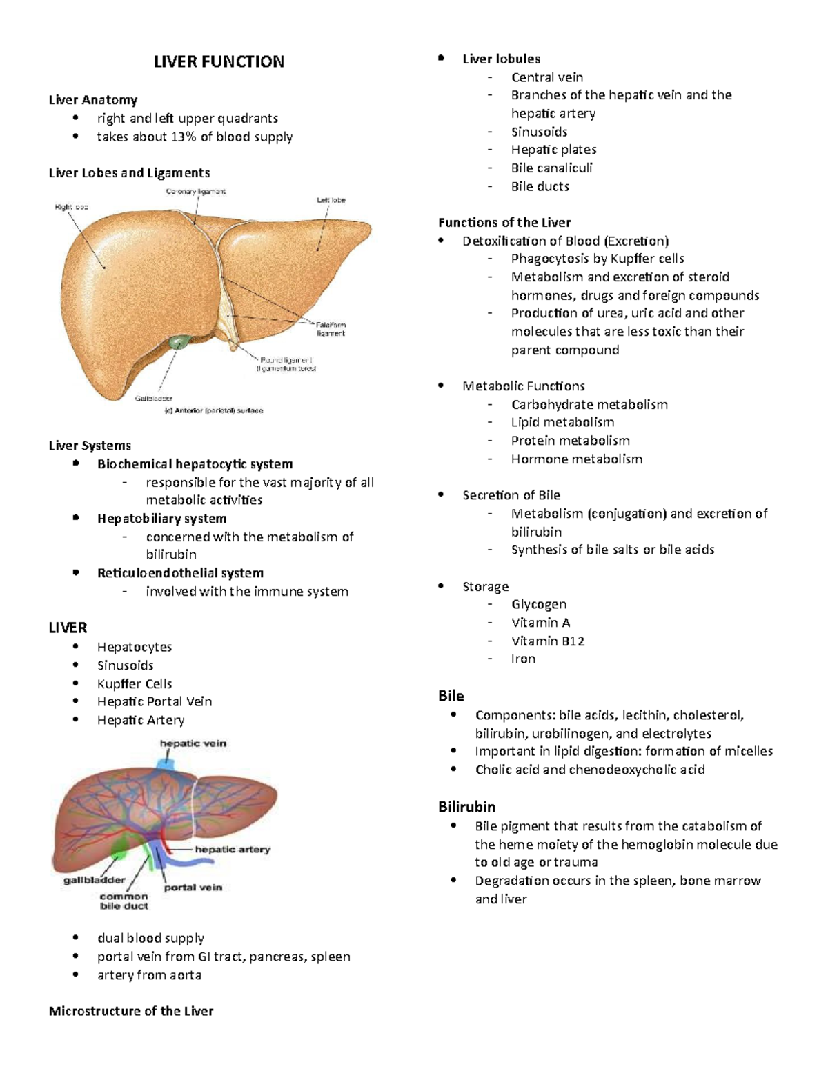Liver- Function - LIVER FUNCTION Liver lobules - Central vein ...