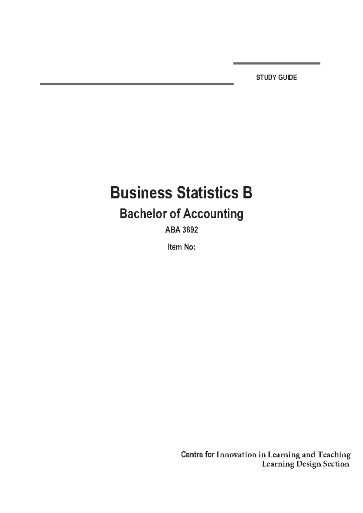 Business Statistics - study and pass - STUDY GUIDE Business Statistics ...