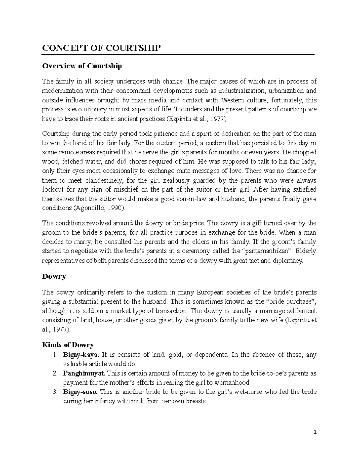 Concept OF Courtship AND Marriage Content - CONCEPT OF COURTSHIP ...