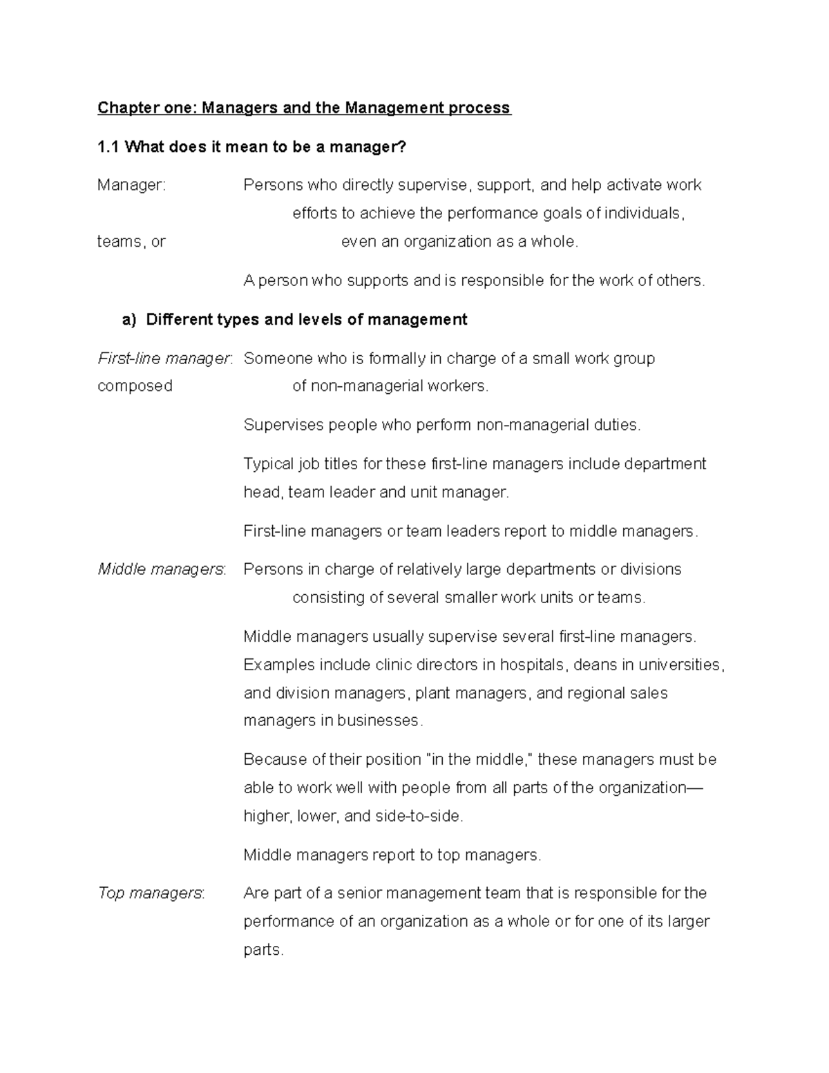 Chapter 1 Chapter One Managers And The Management Process 1 What chapter-1-chapter-one-managers-and-the-management-process-1-what