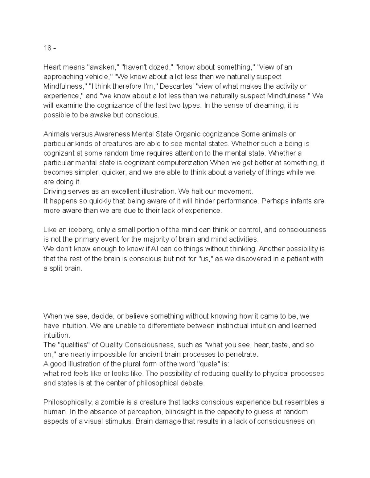 Lecture 18 Mysteries of Mind - 18 - Heart means "awaken," "haven't ...