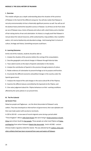 Module-3-1 - Module - MODULE 3: THE LOCAL HISTORY OF PALAWAN I ...
