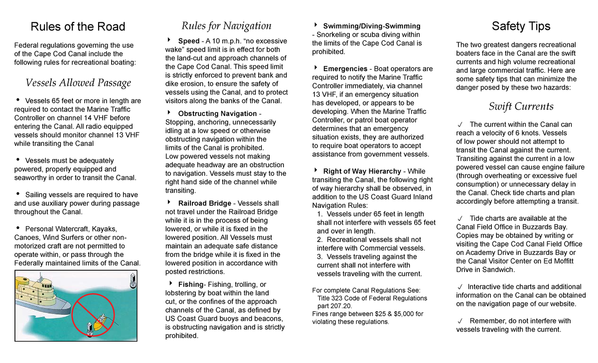 Colregs - Rules of the Road Federal regulations governing the use of ...