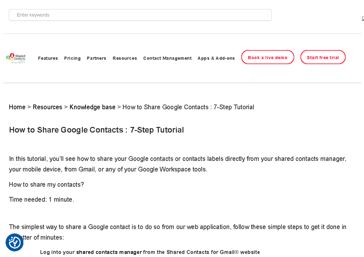 How To Share Google Contacts 7 Step Tutorial C Enter Keywords Ok