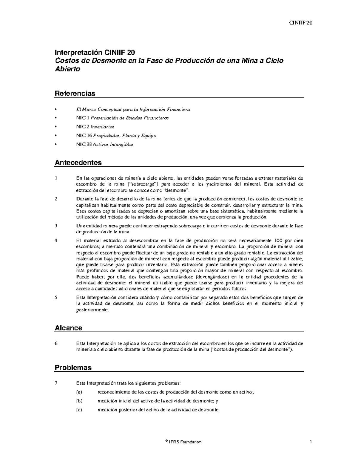 CP91 Sesión 4-5 Ciniif 20 - Interpretación CINIIF 20 Costos de Desmonte ...