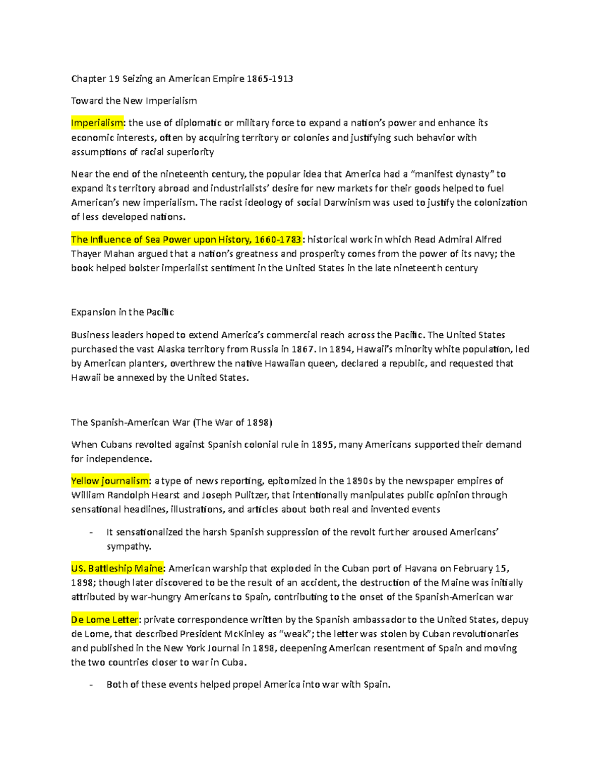 Chapter 19 Seizing an American Empire - Chapter 19 Seizing an American ...