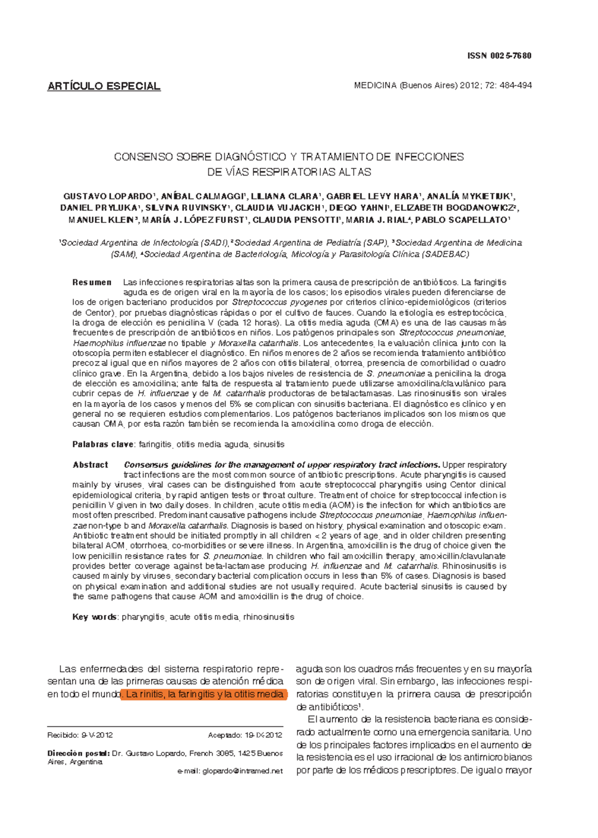 Consenso Sobre Diagnóstico Y Tratamiento DE Infecciones DE VÍAS ...