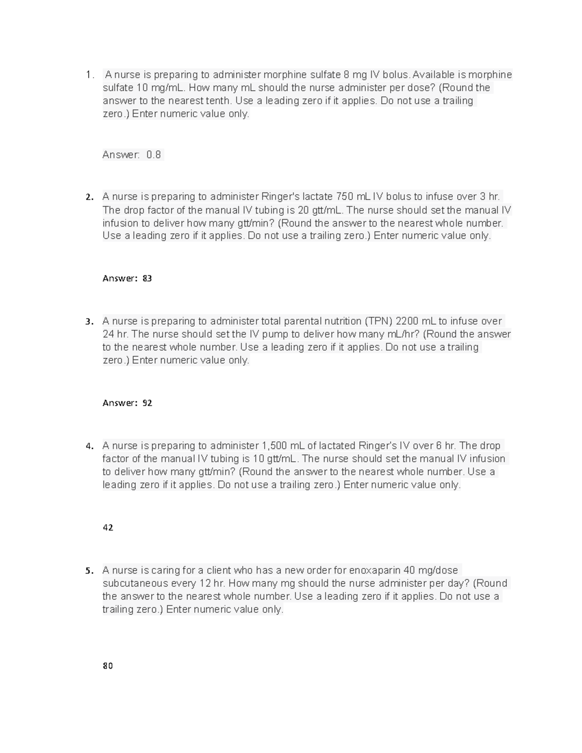 Dosage Worksheet 4 Sulfate 10 Mg mL How Many ML Should The Nurse