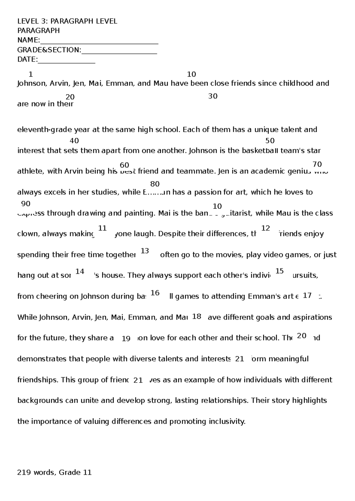 Letra- Paragraph Level - LEVEL 3: PARAGRAPH LEVEL PARAGRAPH NAME