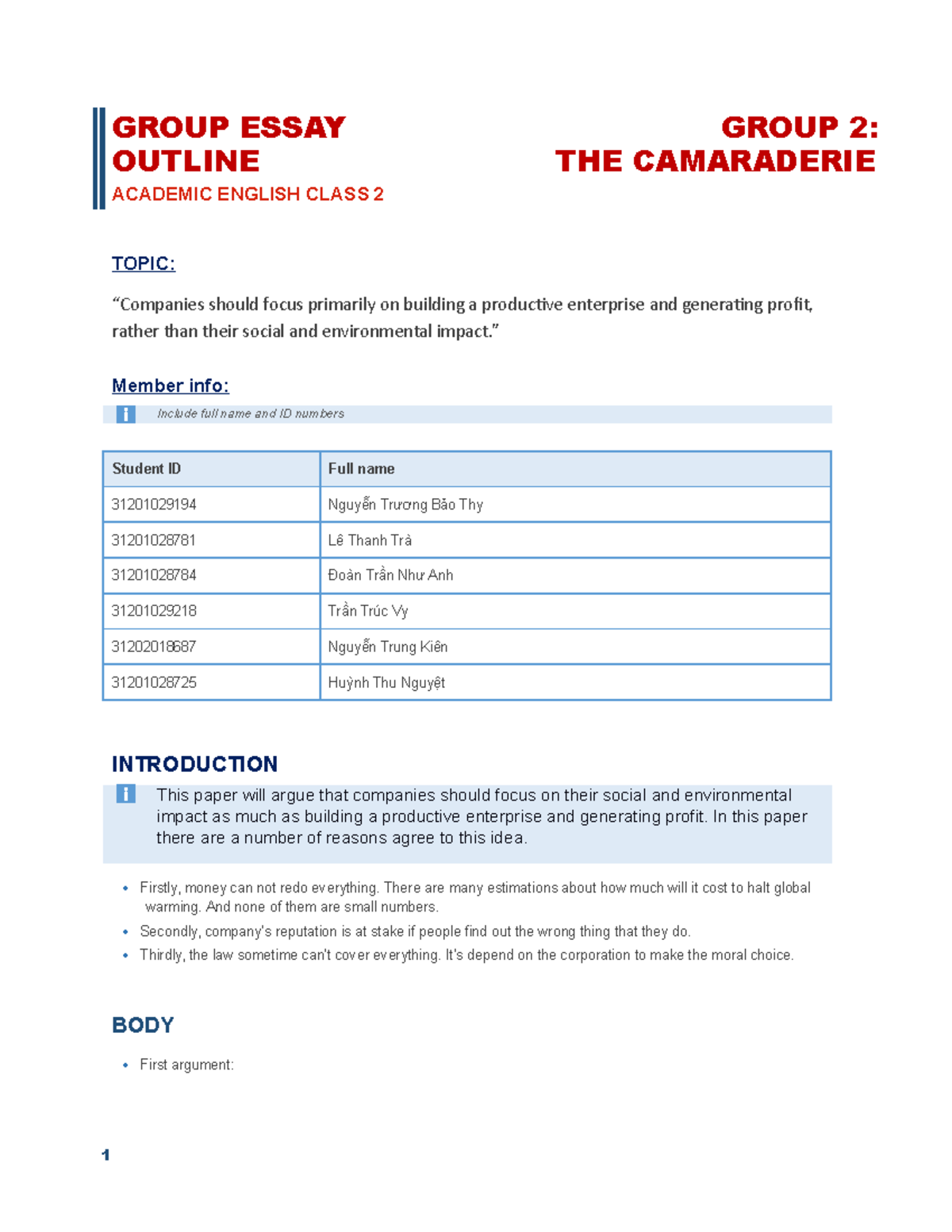 Group Essay Outline Debate - GROUP ESSAY GROUP 2: OUTLINE THE ...