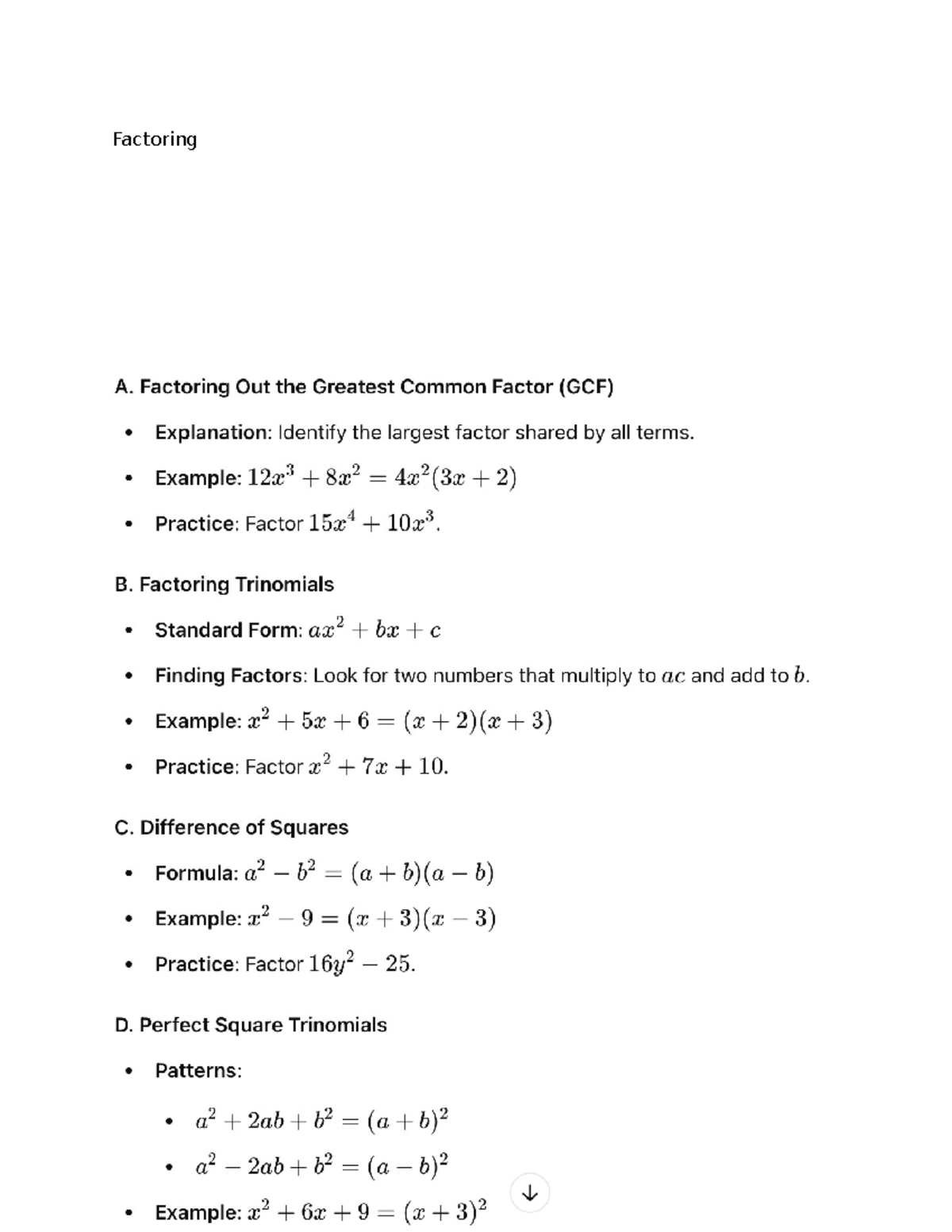 Special Product Factoring Slope and Equation of the Line - Factoring A ...
