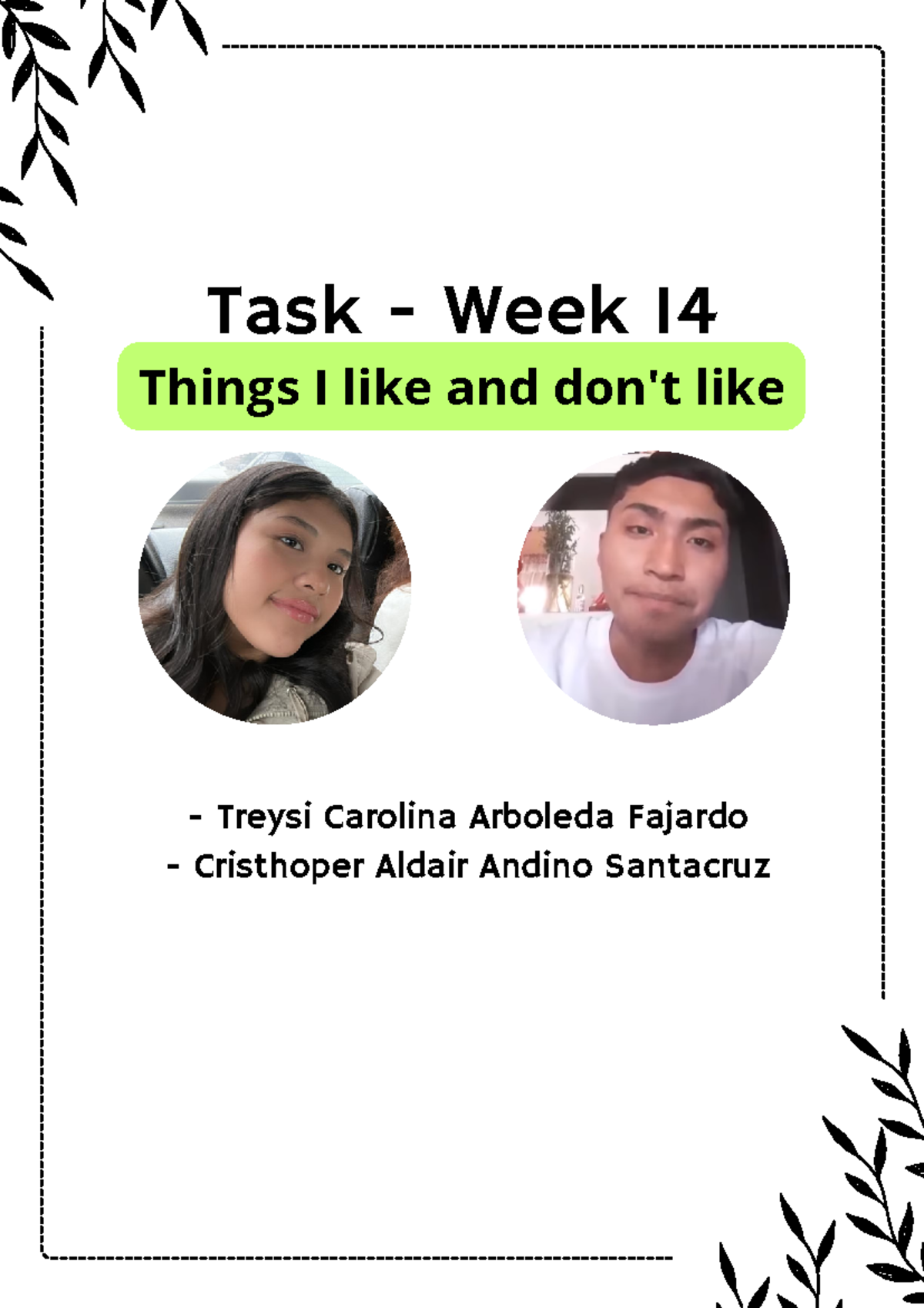 Task . week 14 - ........ - ingles, tarea - Task - Week 14 - Treysi Carolina Arboleda Fajardo ...