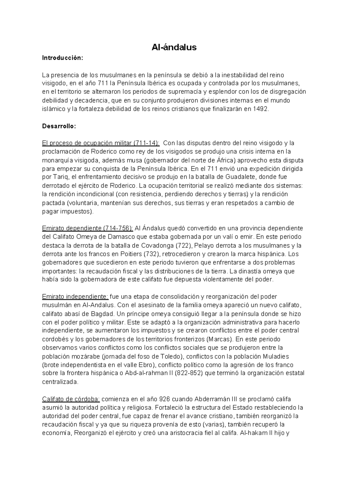 Al-ándalus - Bbggg - Al-ándalus Introducción: La presencia de los ...