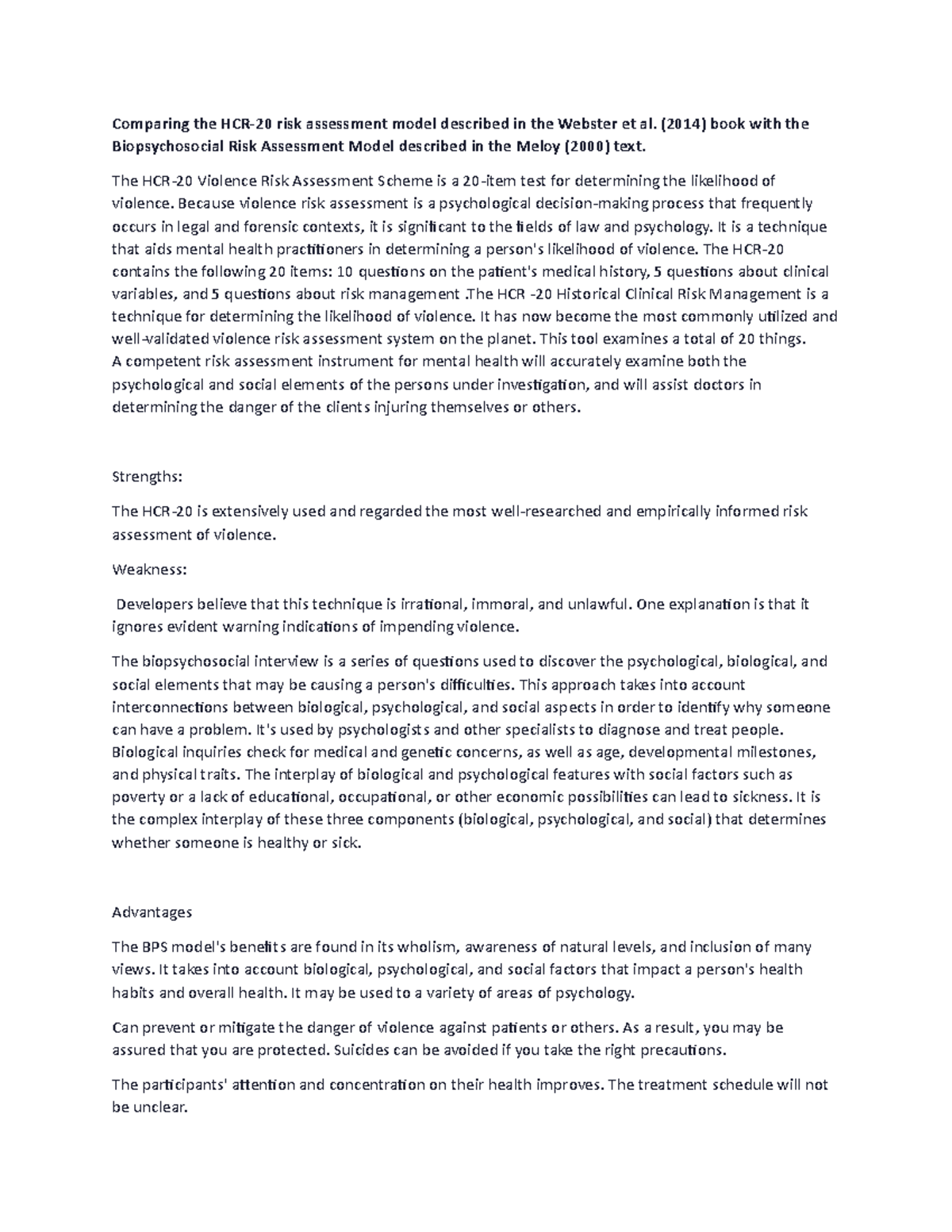 Document 9 - Lecture notes from coursework and readings - Comparing the ...