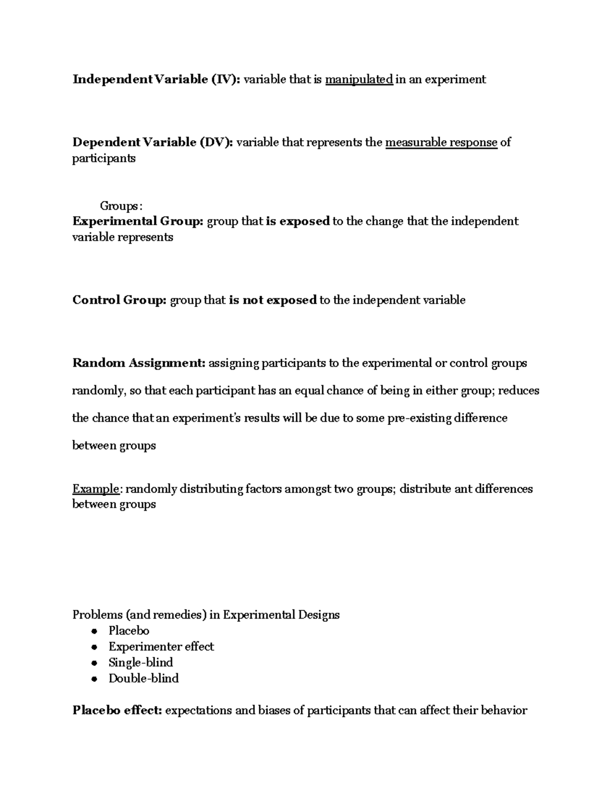 Psych 100 (10) - BRIAN CROSBY LECTURE - Independent Variable (IV ...