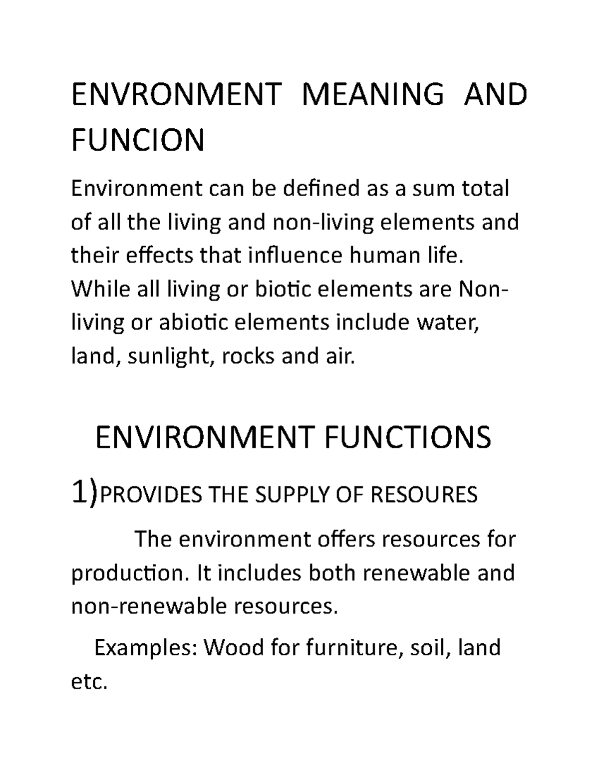 Envronment Meaning AND Funcion - ENVRONMENT MEANING AND FUNCION ...