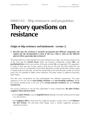 MMA163 Scaling Procedure - Ship resistance and propulsion MMA163 - Ship resistance and ...