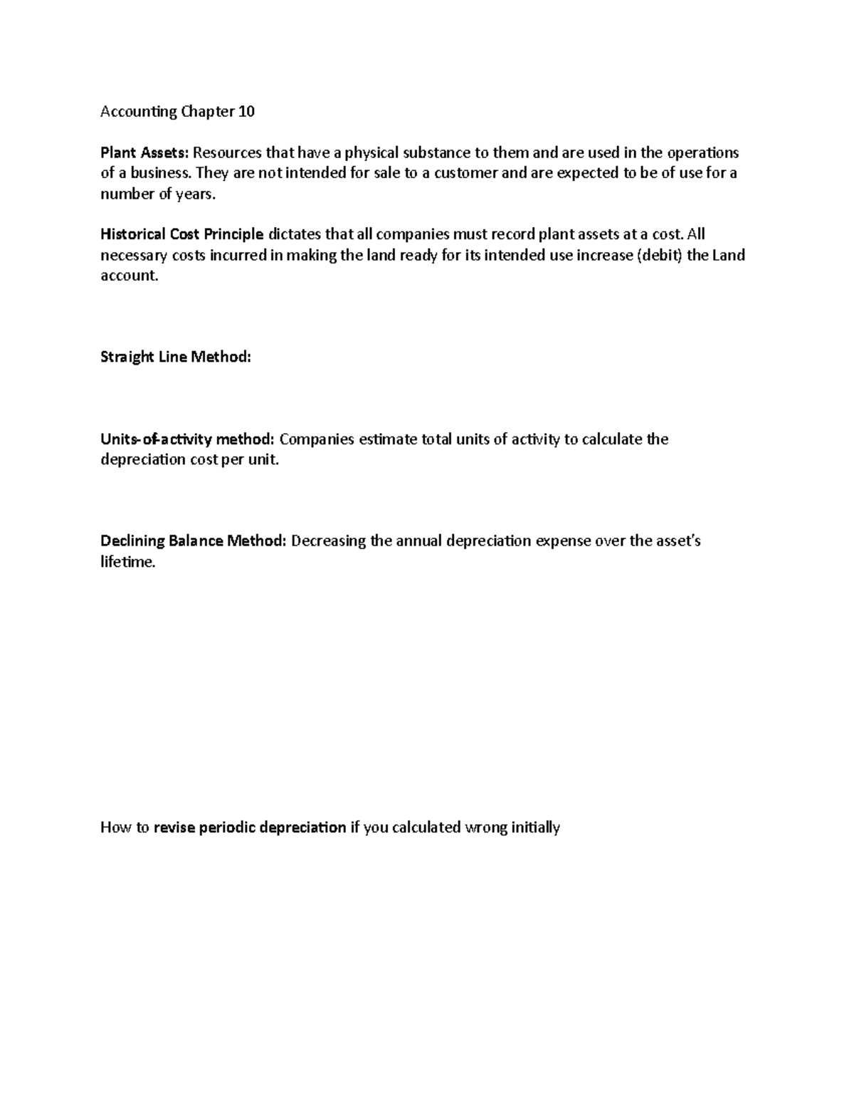 Accounting Chapter 10 They Are Not Intended For Sale To A Customer