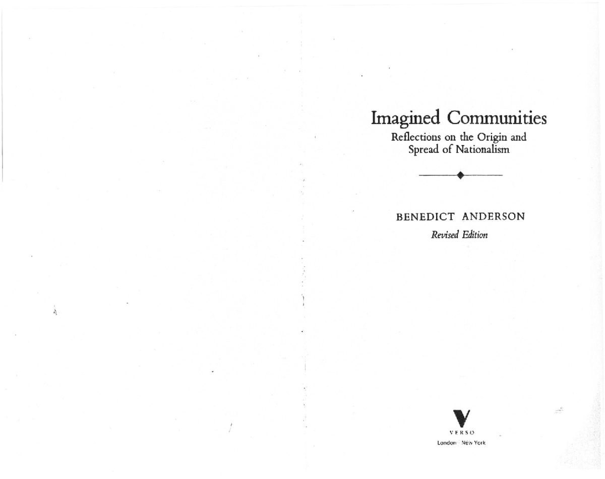 Benedict Anderson - Imagined Communities Reflections on the Origin and ...
