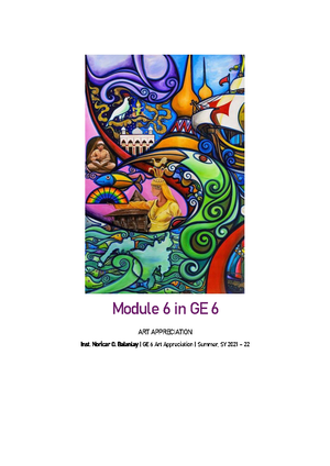 Art Appreciation - Module 5 - Module 5 in GE 6 ART APPRECIATION Mr ...