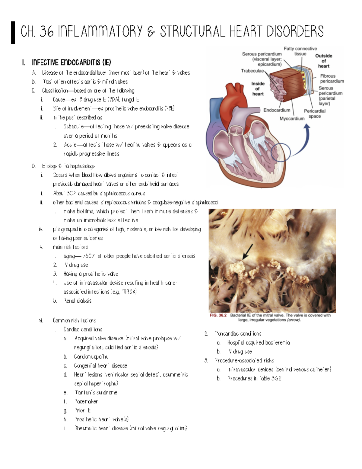 Ch 36 Inflammatory and structural heart disorders - CH. 36 INFLAMMATORY ...