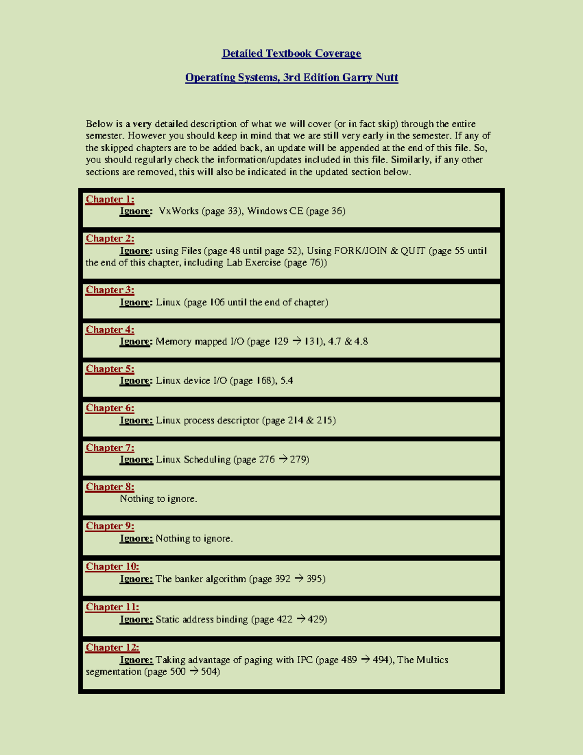 Textbook coverage Nutt-3rd-edition - Detailed Textbook Coverage ...