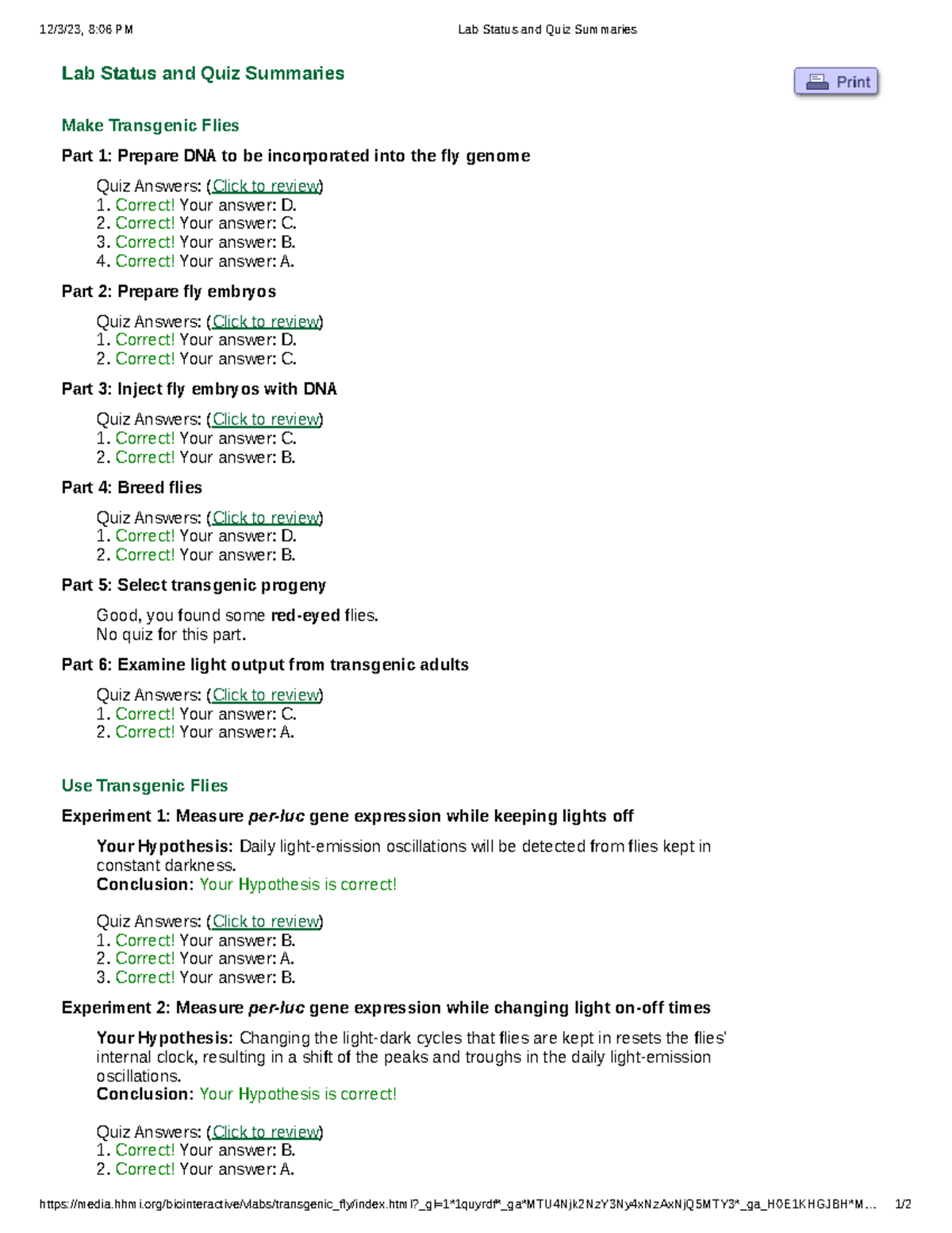 Braydon Thomas Fly Lab - Completed Biointeractive Lab - 12/3/23, 8:06 ...